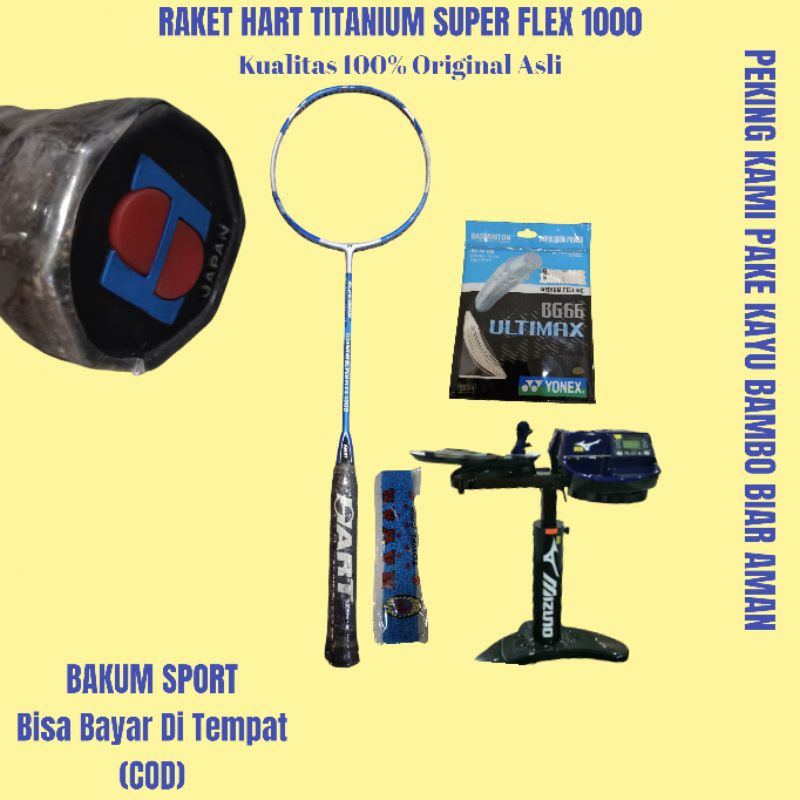 Jual Raket Hart Titanium super flex 1000 kualitas 100% original asli ...