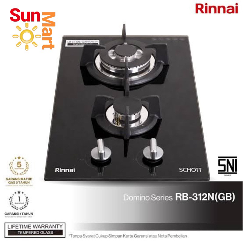 Jual Kompor Gas Tanam 2 Tungku Kaca Rinnai RB 312 NGB Tempered Glass Stove Minimalis | Shopee ...