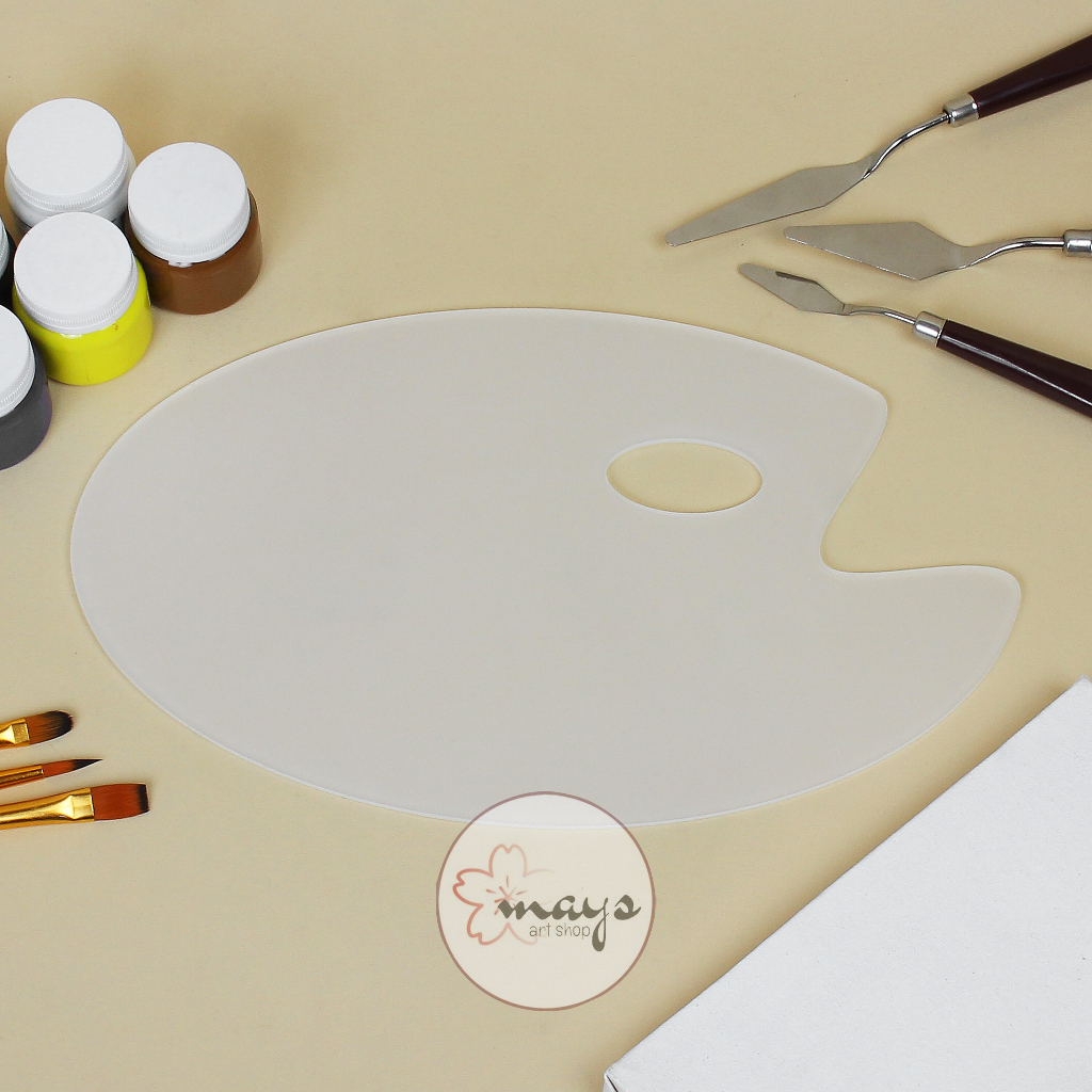 Jual Palet Lukis Oval Semi Transparan 20x30 cm Akrilik / Clear Palette ...