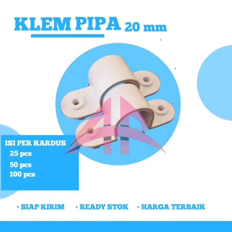 Jual klem pipa / claim pipa pvc condult listrik 20mm hight quality ...