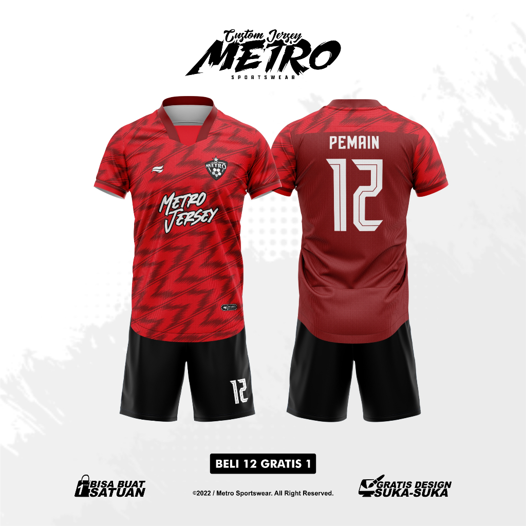 Jual Jersey Sepak Bola Custom Design Satuan Full Printing | Shopee ...