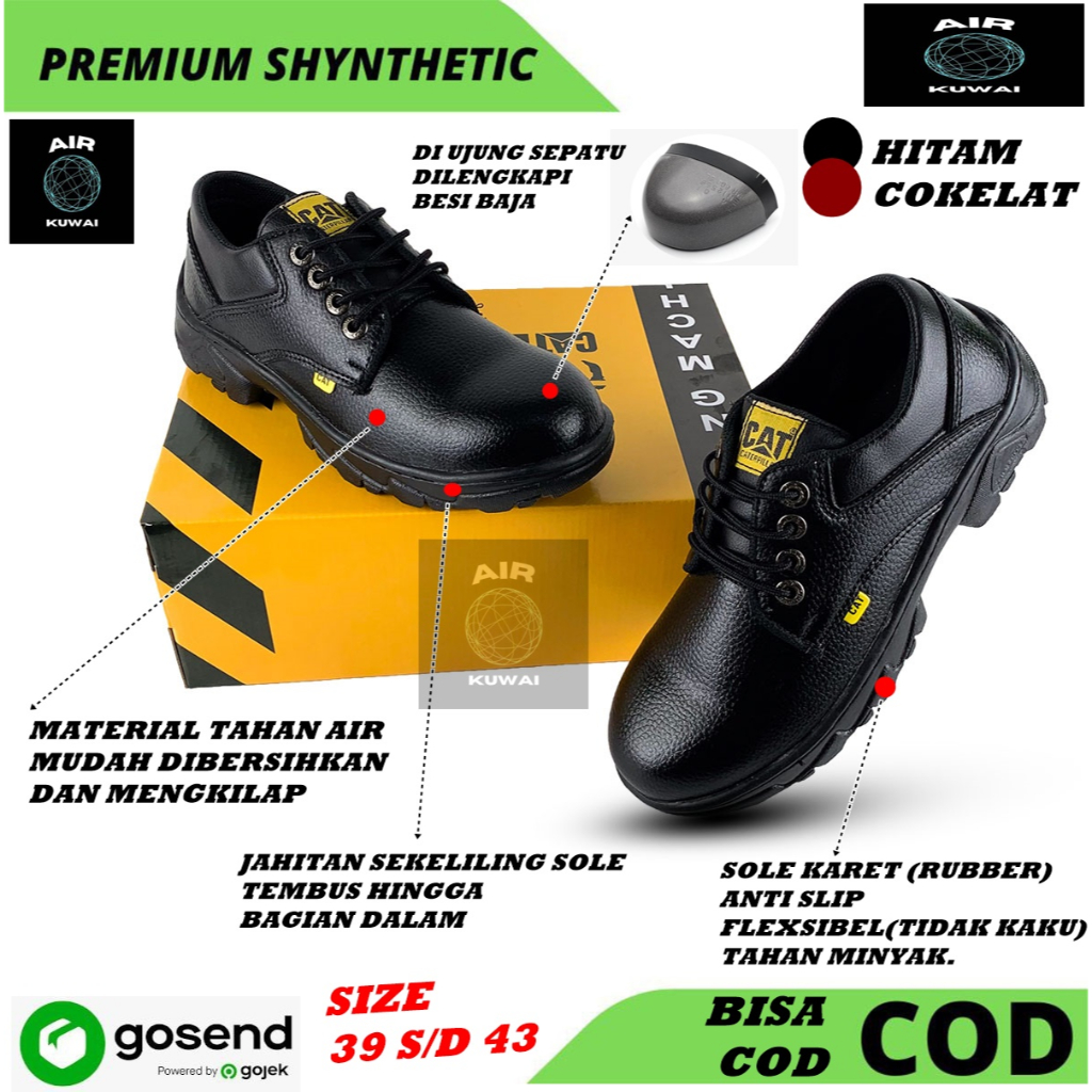 Jual Sepatu Safety Pria Lapangan Ujung Besi Septi Shoes Cowok Tali ...