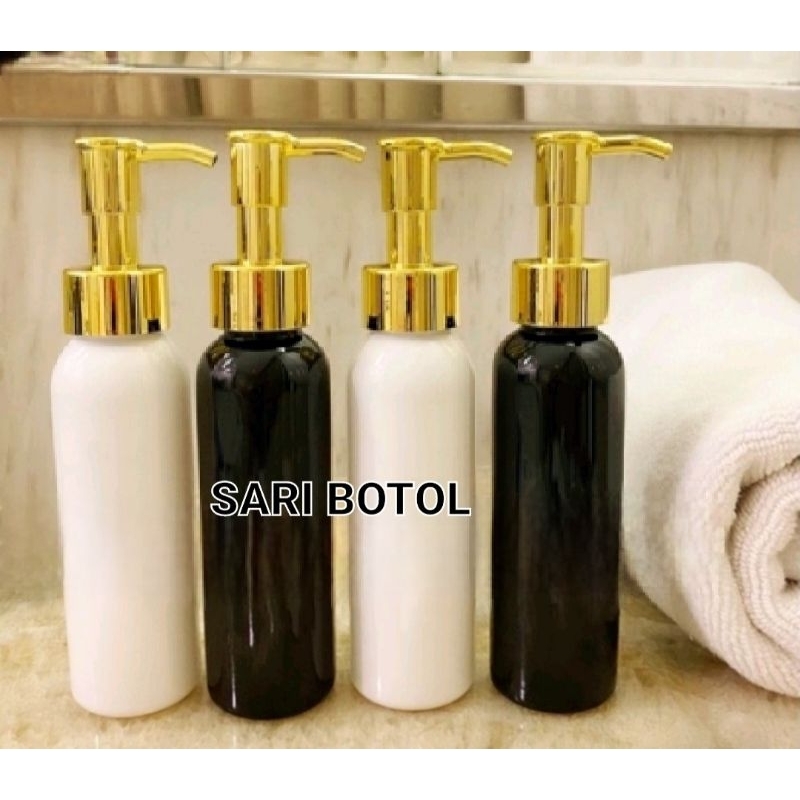 Jual BOTOL PUMP LUXURY GOLD 100ML PUTIH HIT CLIP OIL GOLD LUXURY TUTUP ...