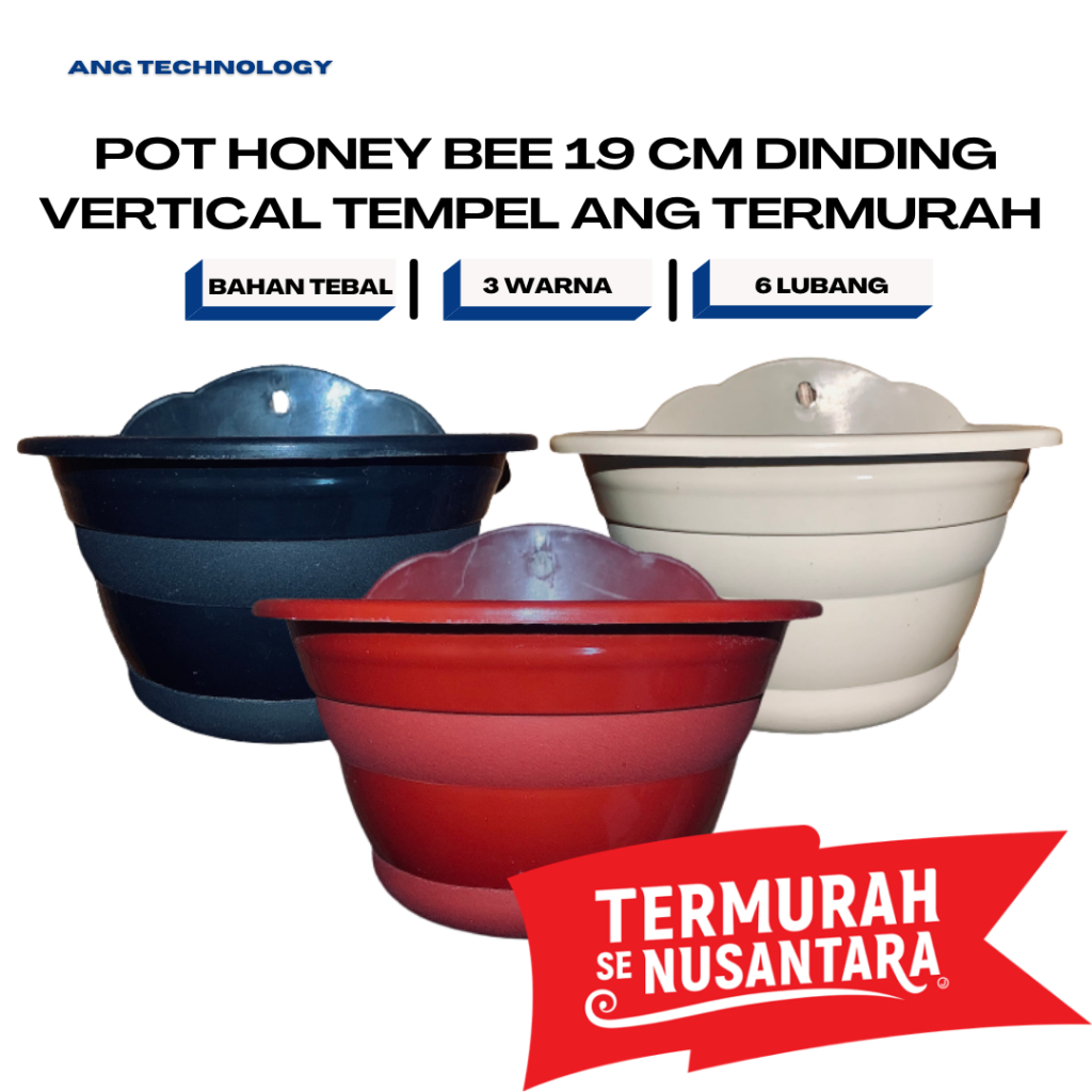 Jual Pot DINDING Honey Bee 19 CM 20 Gantung ANG Pot Bunga Tanaman ...