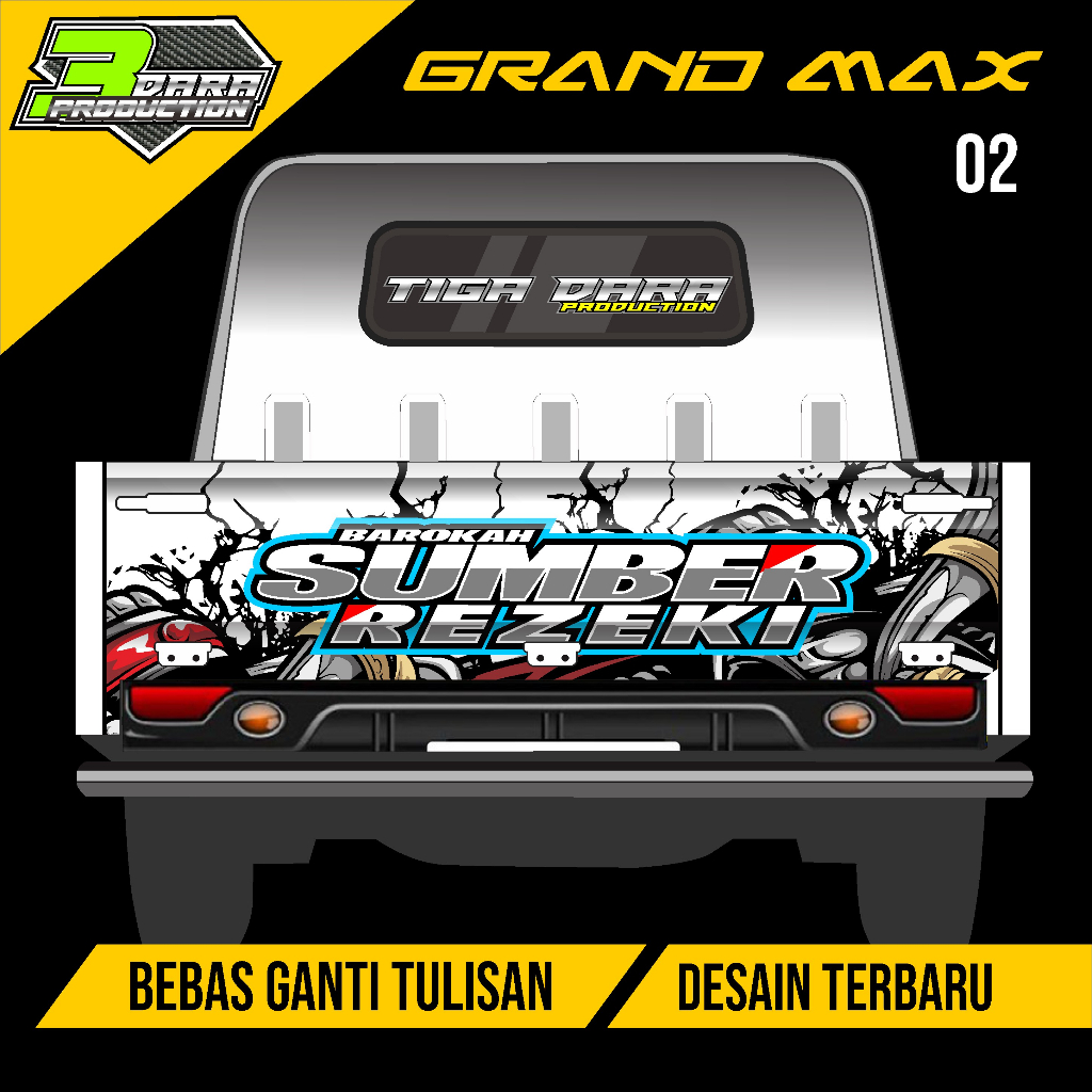 Jual Stiker Decal Pintu Belakang Grand Max pick up StiCker Bak Belakang ...