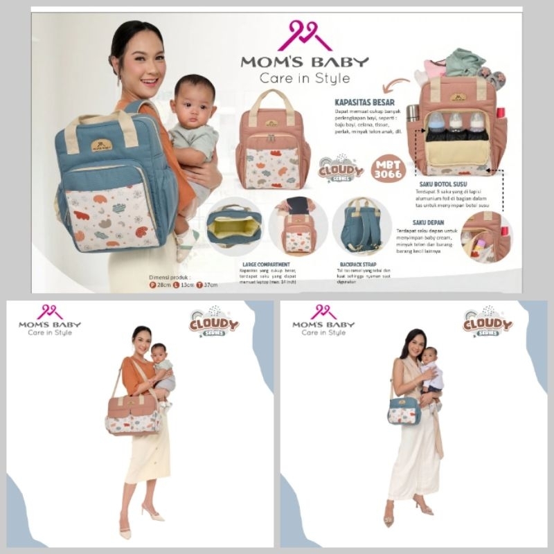 Jual Mom's baby tas bayi kecil/medium/besar cloudy series | Shopee ...