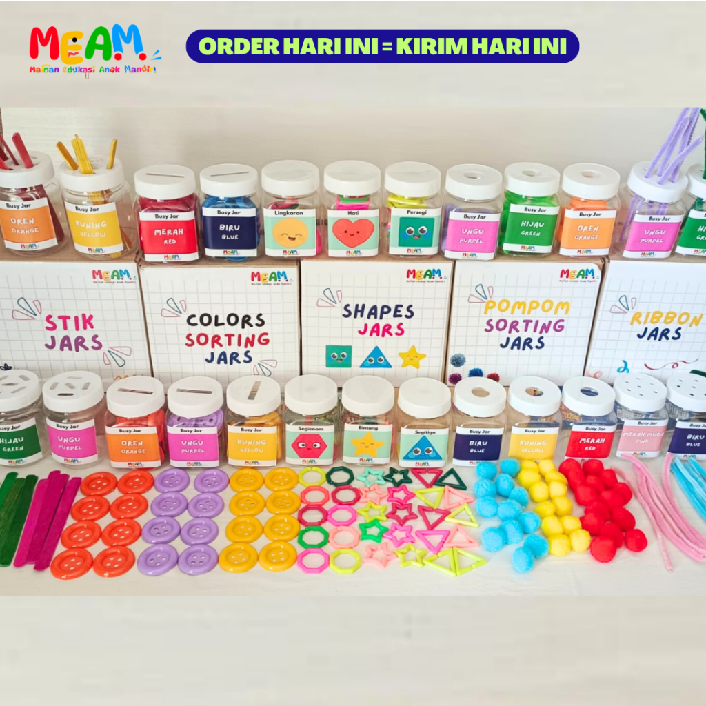 Jual MEAM Busy Jar Mainan Edukasi Anak Montessori Motorik Sensori Play ...