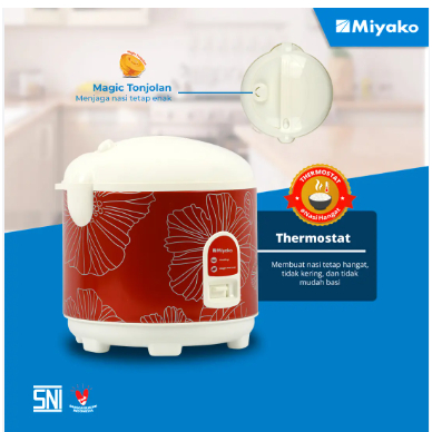 Jual MIYAKO MAGIC WARMER PLUS / PENANAK NASI MCM-558 SBC GARANSI RESMI ...