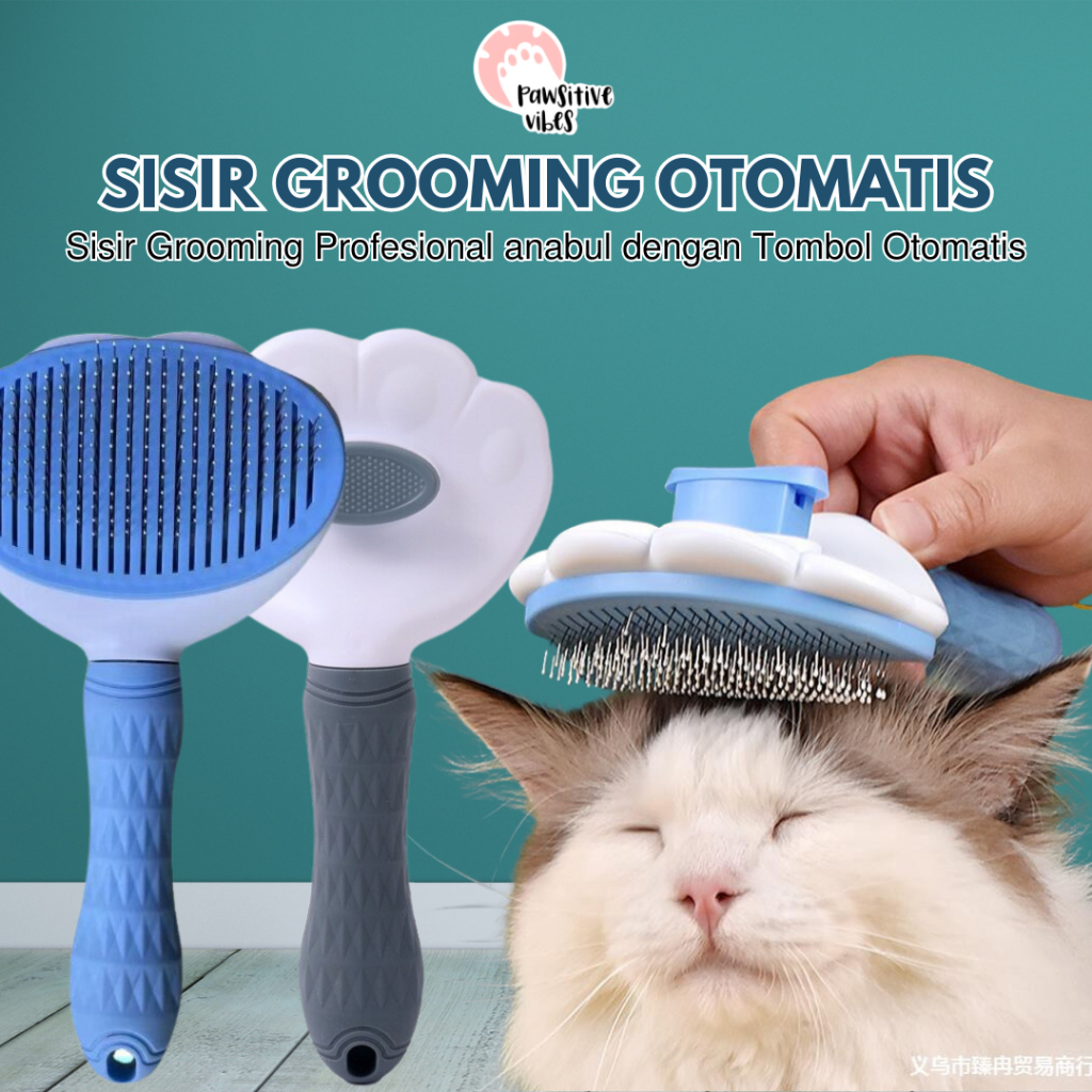 Jual Sisir Grooming Profesional Untuk Anjing Kucing dengan Tombol ...