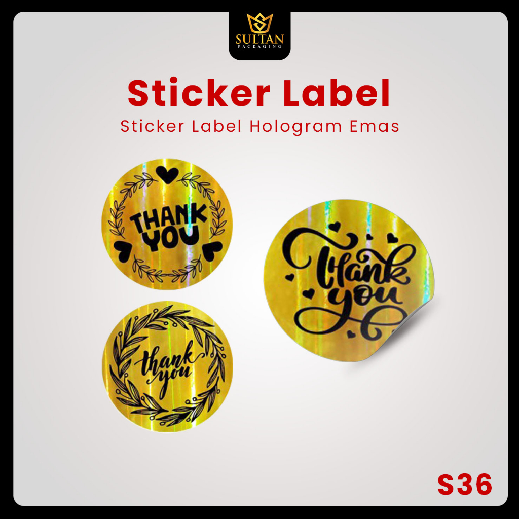 Jual Sticker - Label Sticker Segel - Sticker Hologram Thank You isi 25 ...