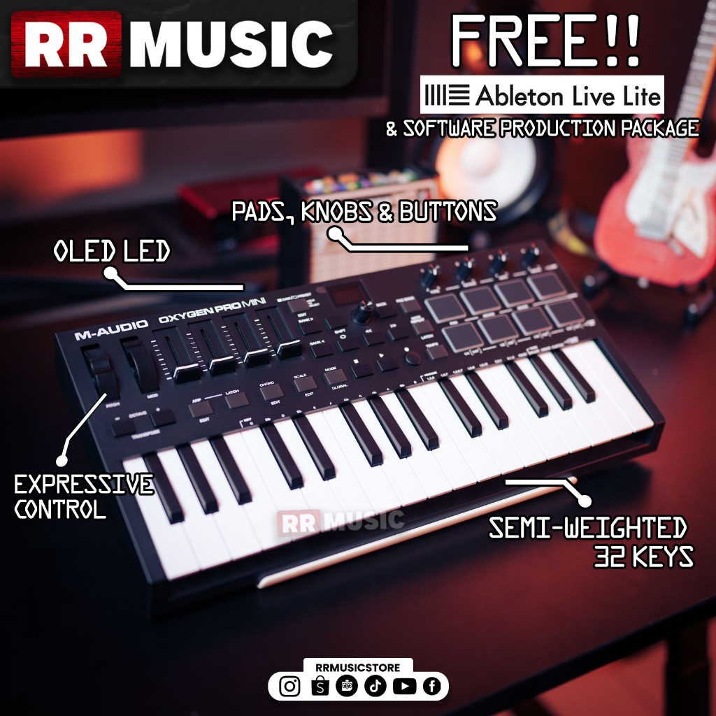 Jual M-Audio Oxygen Pro Mini 32 Keyboard Midi Controller | Shopee Indonesia