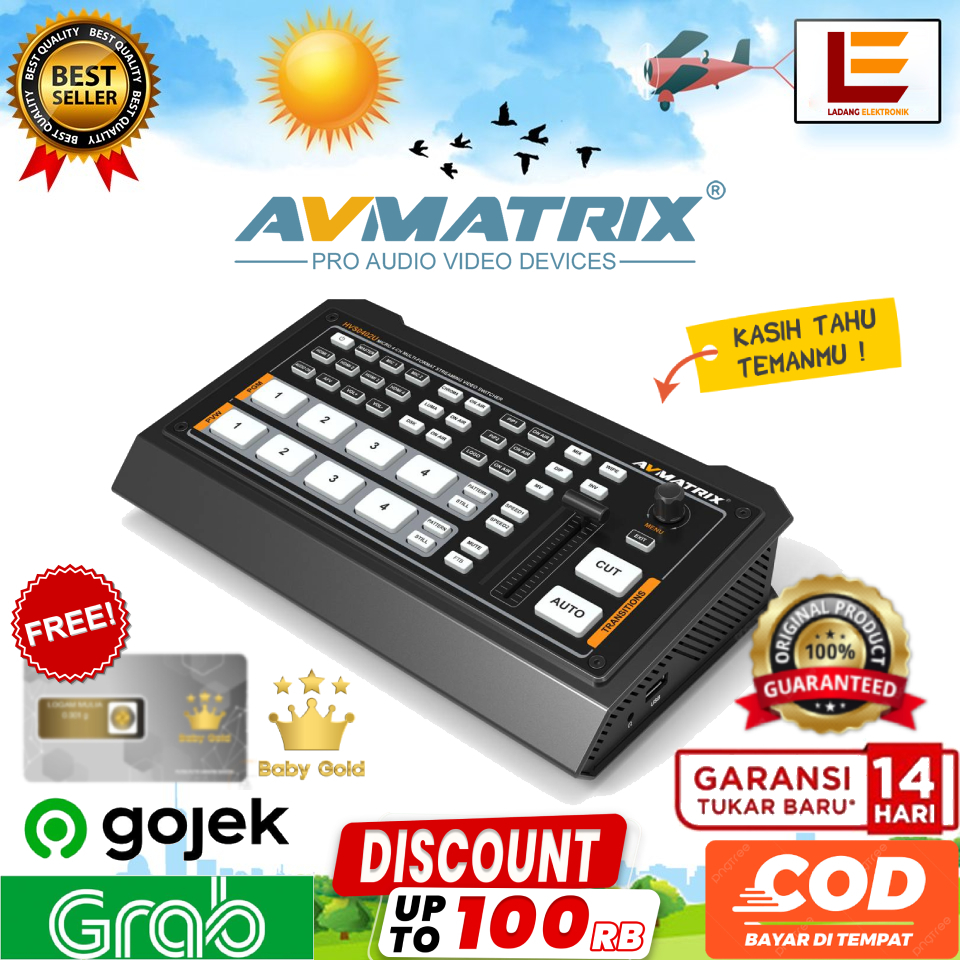Jual AVMATRIX HVS0402U 4-Channel Live Streaming Video Switcher | Shopee Indonesia