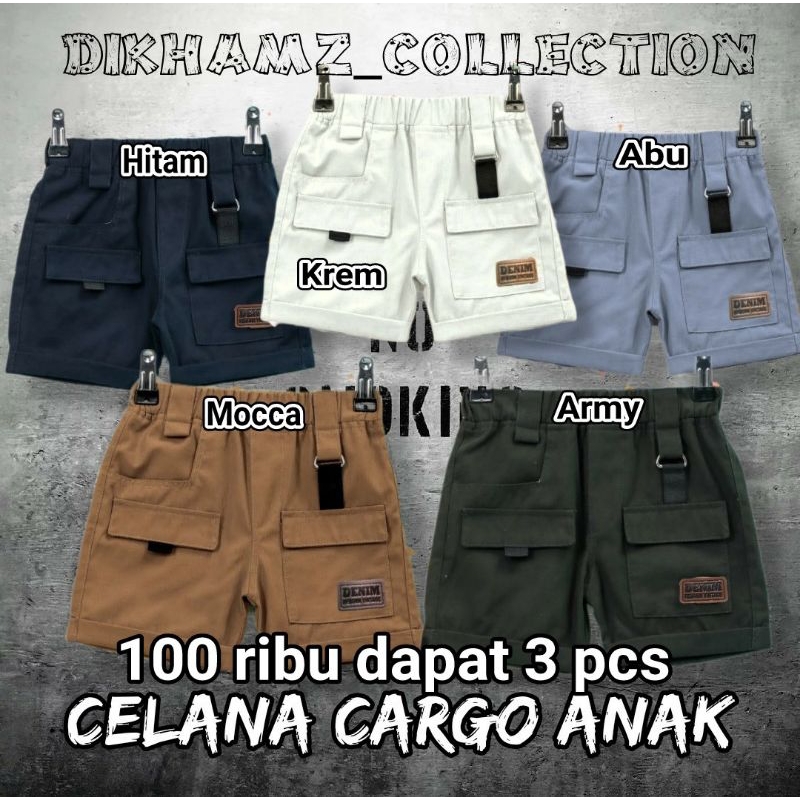 Jual 100 ribu dapat 3 pcs Celana Pendek Cargo Anak / Celana Cargo Short ... Jual 100 ribu dapat 3 pcs Celana Pendek Cargo Anak / Celana Cargo Short ...