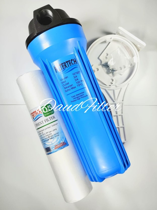 Jual Paket Filter Air Filtertech 10 inch - Housing Blue - Drat 3/4 ...
