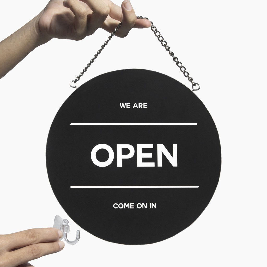 Jual open closed sign acrylic - papan tanda open close - wall signage ...