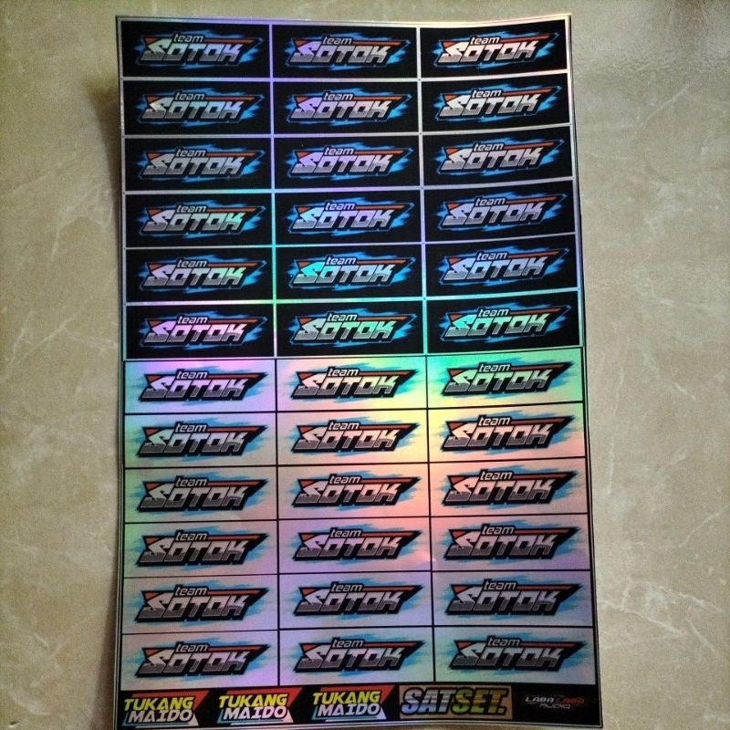 Jual Stiker team sotok 1 lembar Hologram,vynil,cromo | Shopee Indonesia
