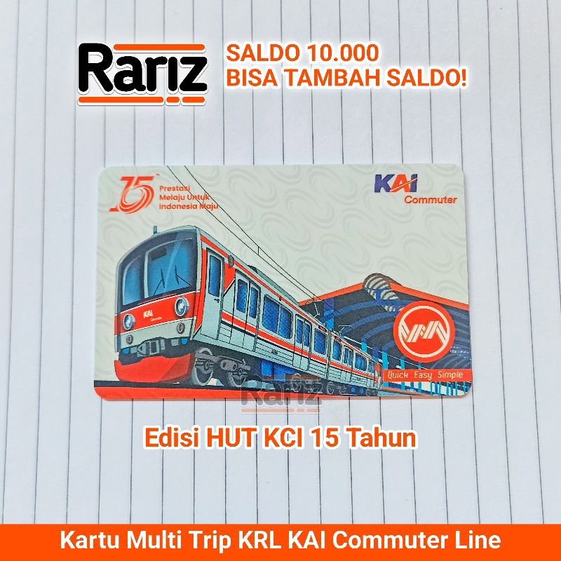 Jual Kartu Multi Trip KRL Commuter Line Edisi HUT KCI 15 Tahun | Shopee Indonesia