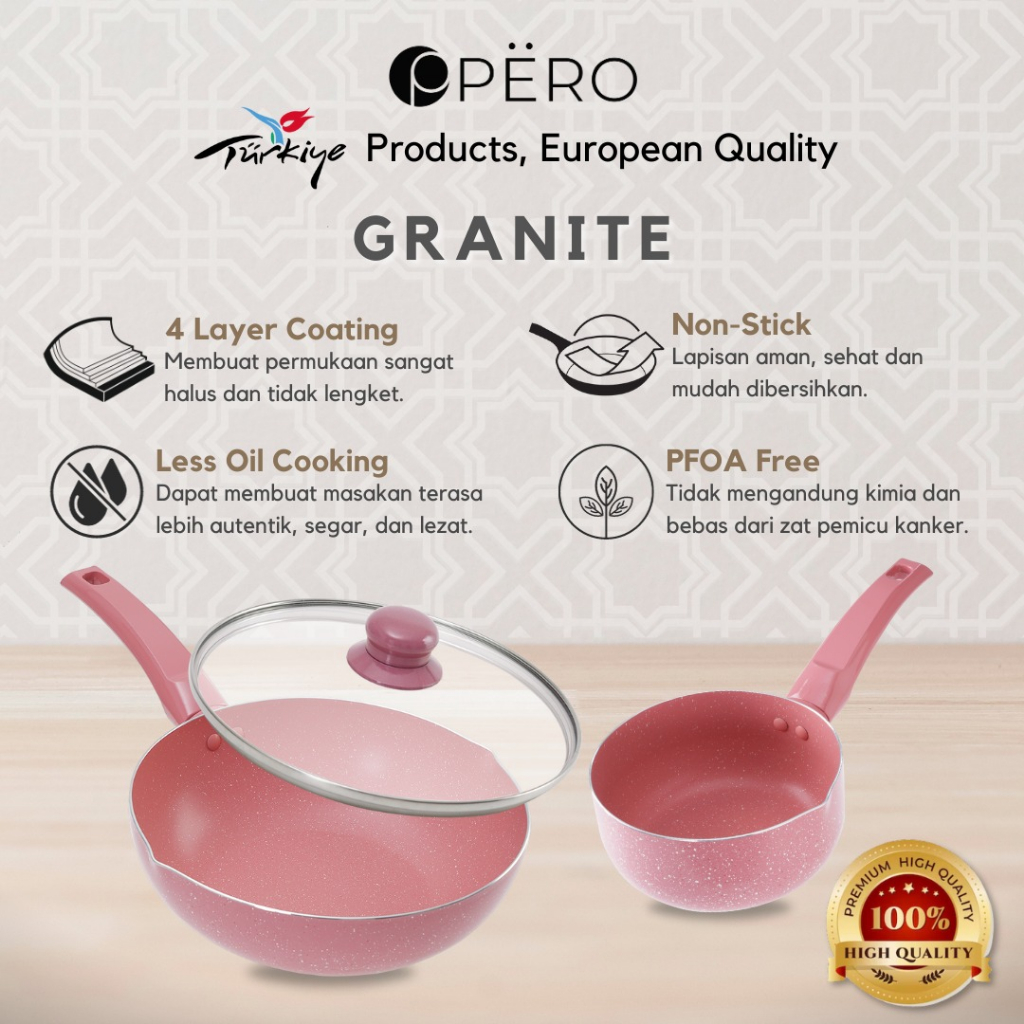 Jual Pero Set of 2 Wokpan 24cm & Saucepan 16cm / Set Masak Anti Lengket ...