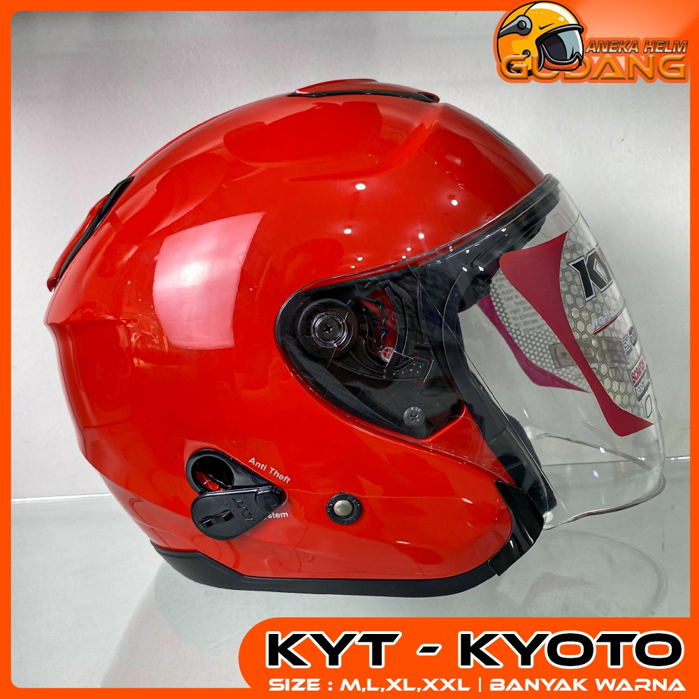 Jual Helm KYT KYOTO ORI 100% Half Face Solid Fire Merah Polos SNI ...