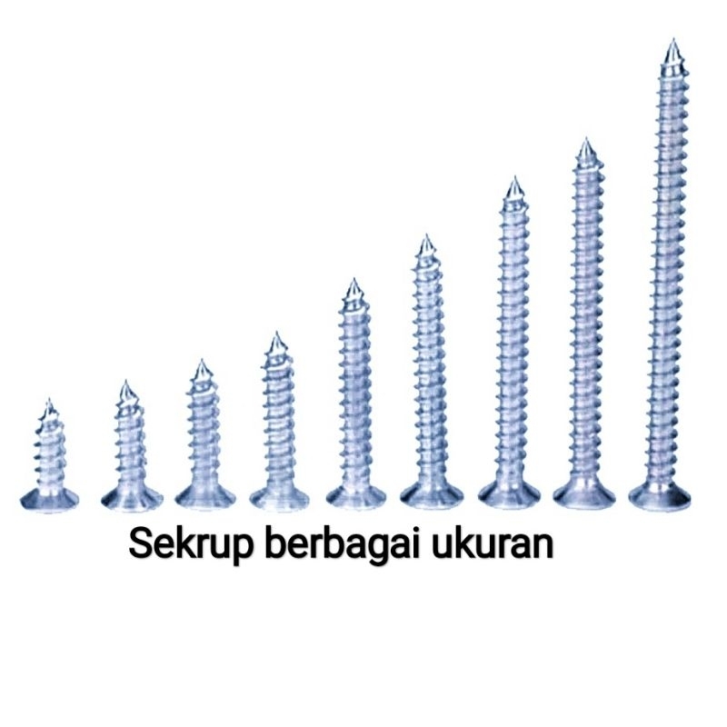 Jual sekrup skrup baut baud (100 pcs) 50mm 37mm 30mm 25mm 15mm 13mm 12mm 10mm 8mm 6mm 3mm ...