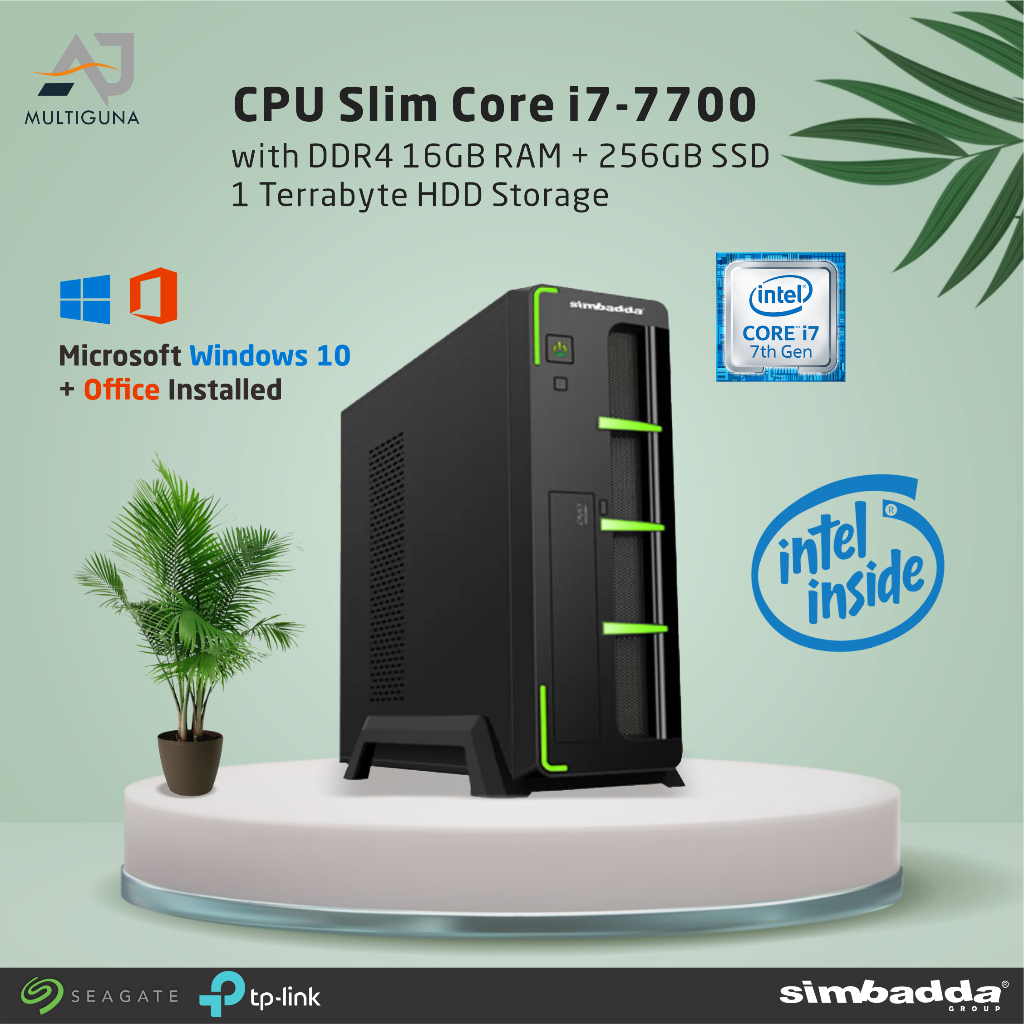 Jual CPU PC Slim Intel Core i7-7700 Gen-7 DDR4 SSD Rakitan Office ...