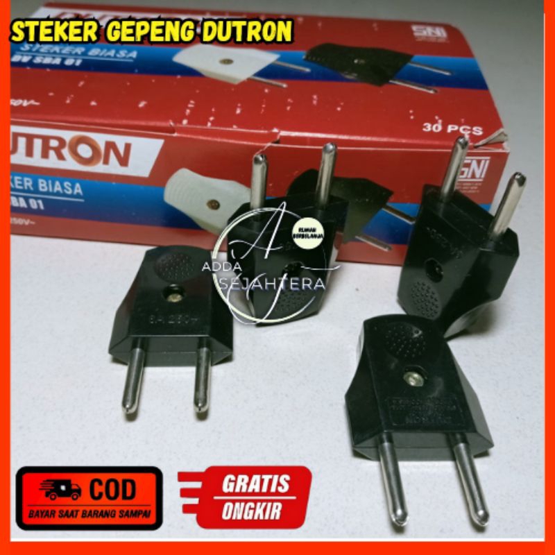 Jual Steker Listrik / Colokan Listrik / STEKER GEPENG DUTRON HITAM DAN ...