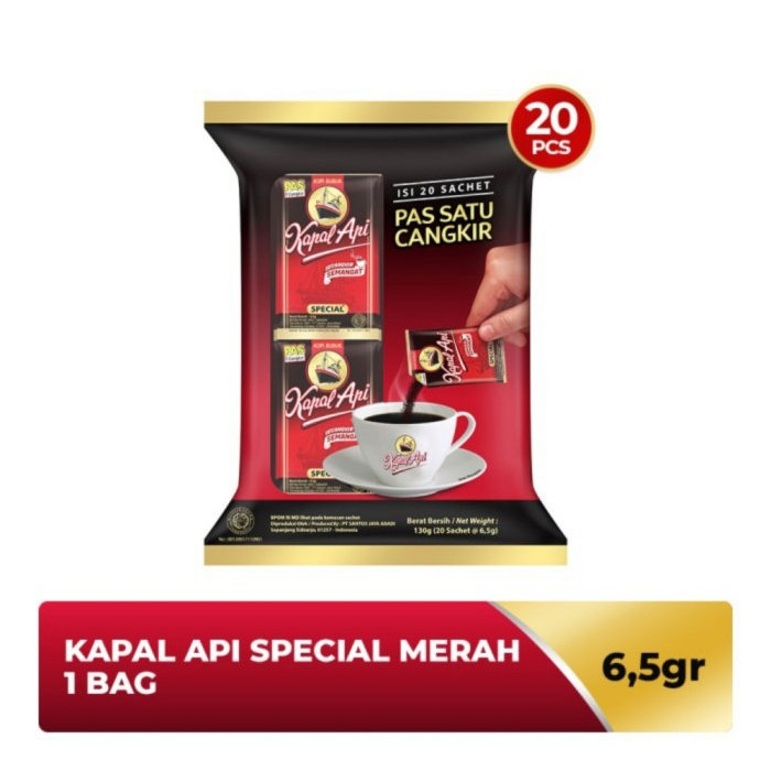 Jual Kapal Api Kopi Special Merah 20 x 6 gr//Kapal Api Renceng | Shopee ...