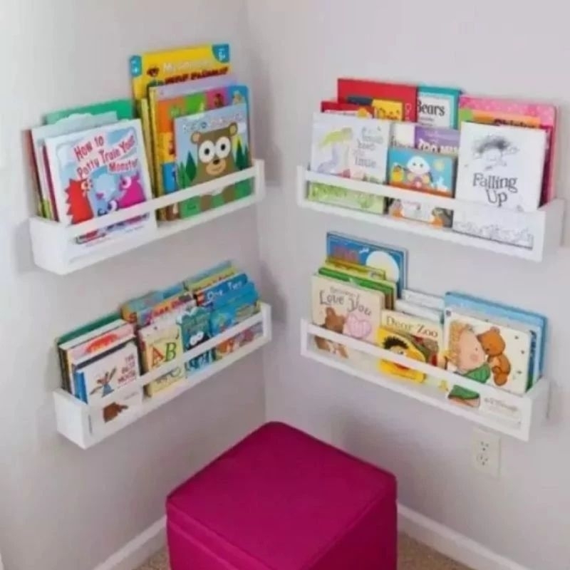 Jual Rak buku kayu / Rak buku dinding / Rak buku tempel dinding ...