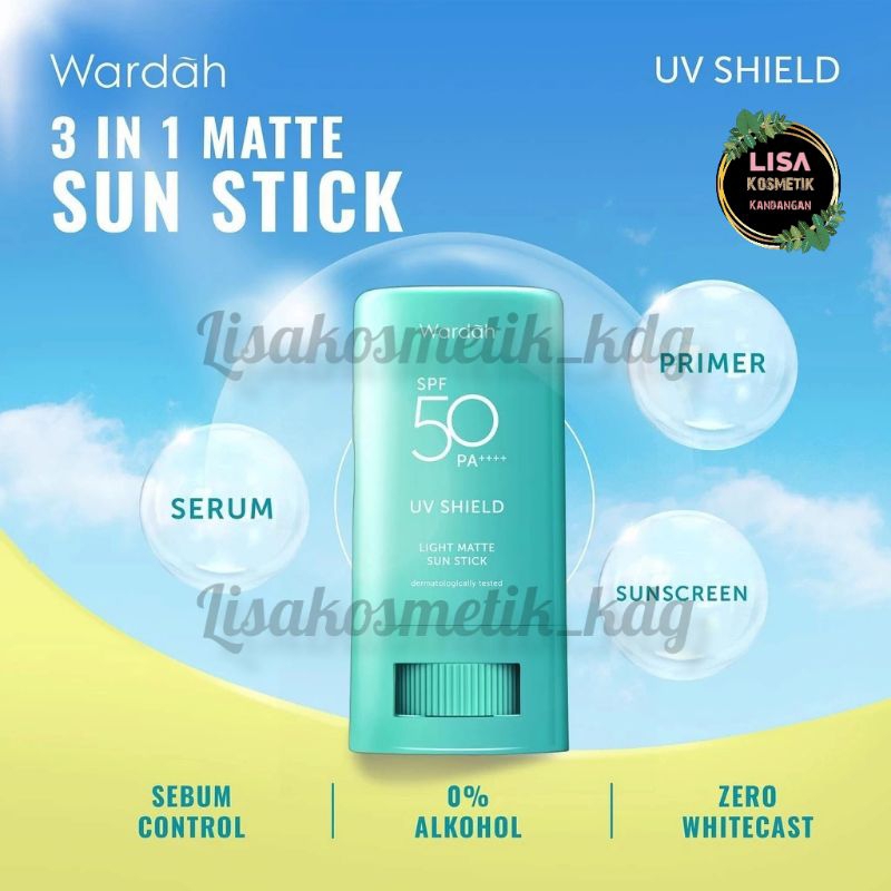 Jual Wardah Uv Shield Light Matte Sun Stick Spf 50 PA++++ 25gr | Shopee ...