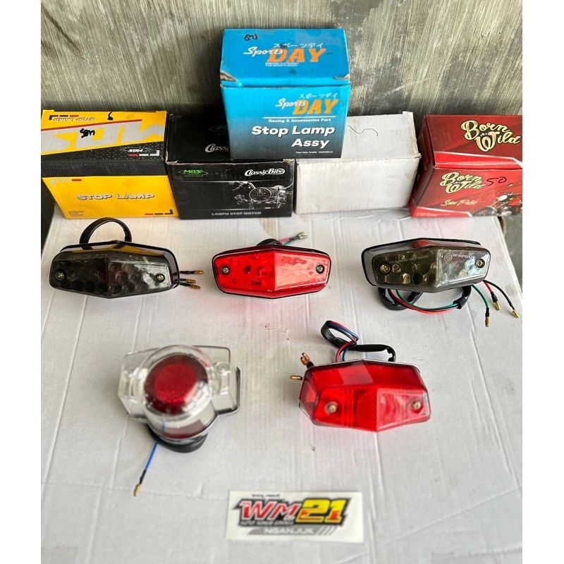 Jual STOPAN CB MONKEY STD SMOKE MERAH PUTIH DOP BOHLAM LED BSA STOPLAMP ...