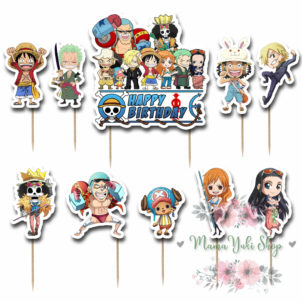 Jual Topper Cake Hiasan Kue Ulang Tahun Anak motif ONE PIECE CHIBI ...