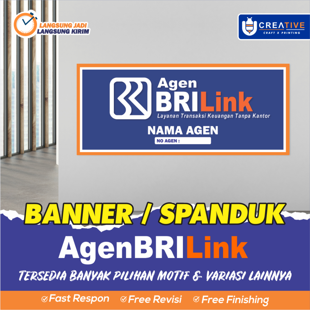 Jual Banner / Spanduk Backdrop Dinding Agen BriLink (Bisa Custom Ukuran ...
