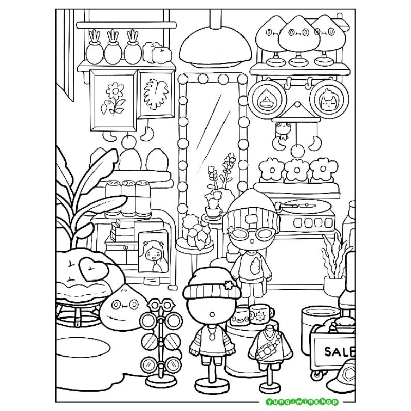 Jual Kertas mewarnai/coloring pages tema Toca Boca coloring book ...
