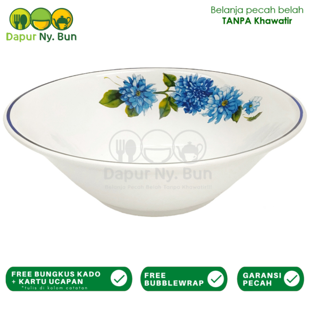Jual Mangkok Bubur Motif Bunga Flower / Mangkuk Makan Ukuran 7 inch ...