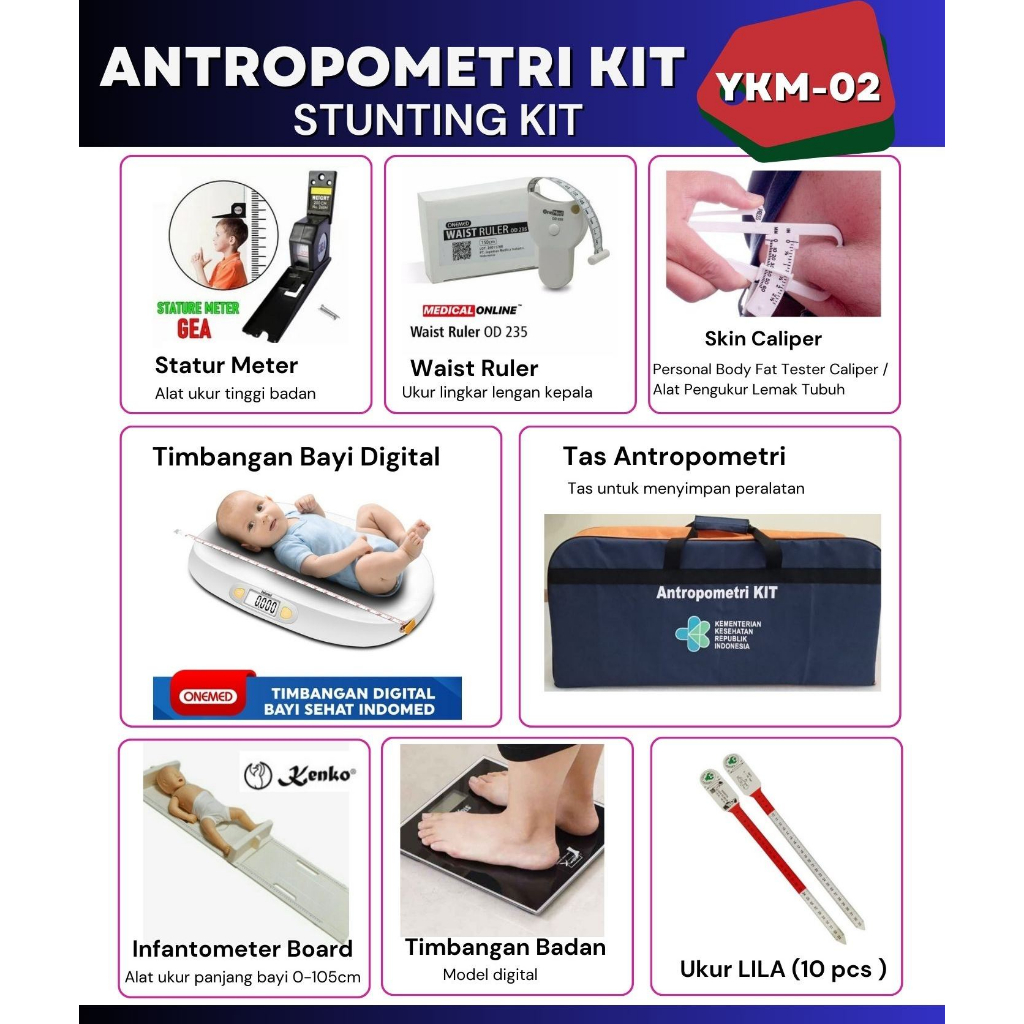Jual Antropometri Kit Stunting Kit YKM-02 Set 8 Item Tanpa Stadiometer ...