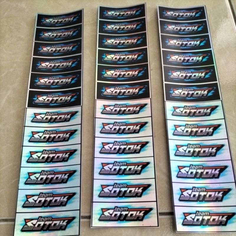 Jual Stiker team sotok hologram 1 baris isi 12 | Shopee Indonesia