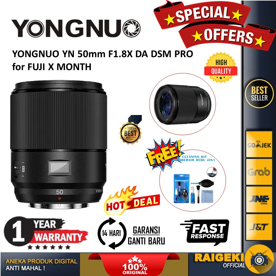 Jual Yongnuo 50mm f1.8 X DA DSM PRO Auto Focus Standard Prime For Fuji X | Shopee Indonesia