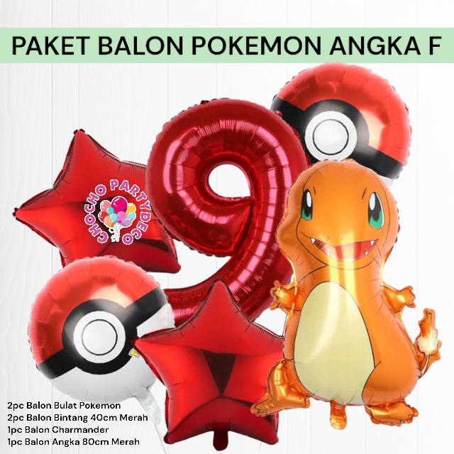 Jual Paket Balon POKEMON Angka F / Dekorasi Ulang Tahun Pokemon Pikachu ...