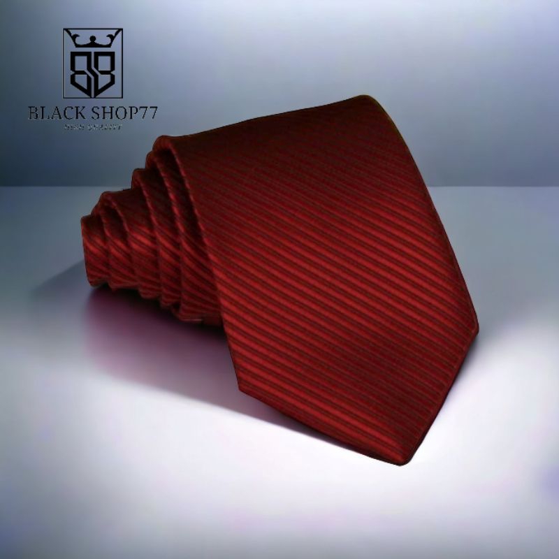 Jual Dasi Pria Dasi Panjang Dasi Motif Salur Merah Maroon 3 Inchi 8 Cm ...