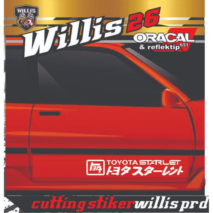 Jual Promo Sticker Toyota Starlet Kanjie Side Body | Shopee Indonesia