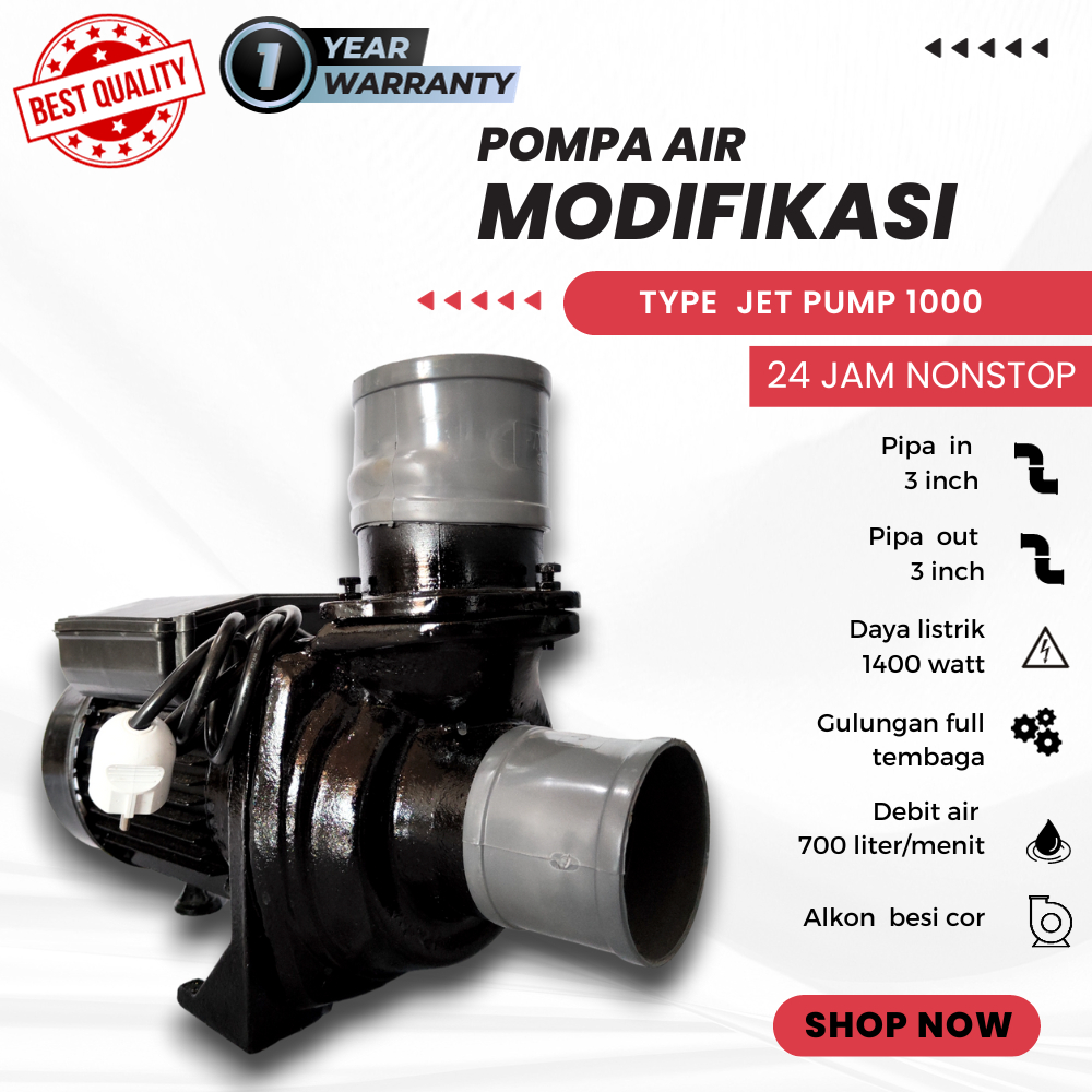 Jual POMPA AIR MODIFIKASI JET PUMP 1000 PIPA 3 DIM HEMAT LISTRIK ...