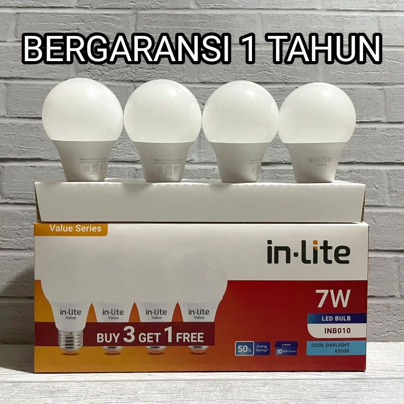 Jual IN LITE PAKET 7W 3PC GRATIS 1PC LAMPU LED INLITE IN-LITE 7 WATT ...