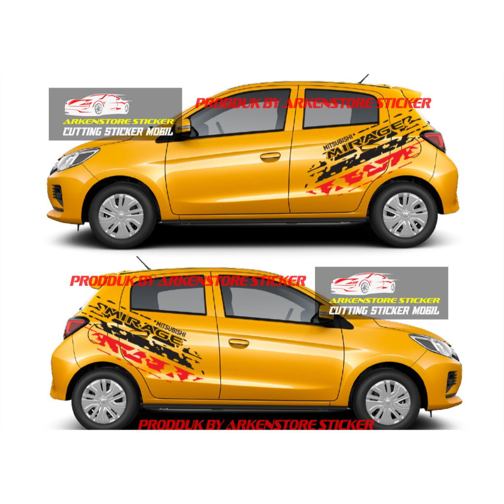 Jual sticker stiker list mobil mirage cutting sticker mobil mitsubishi ...