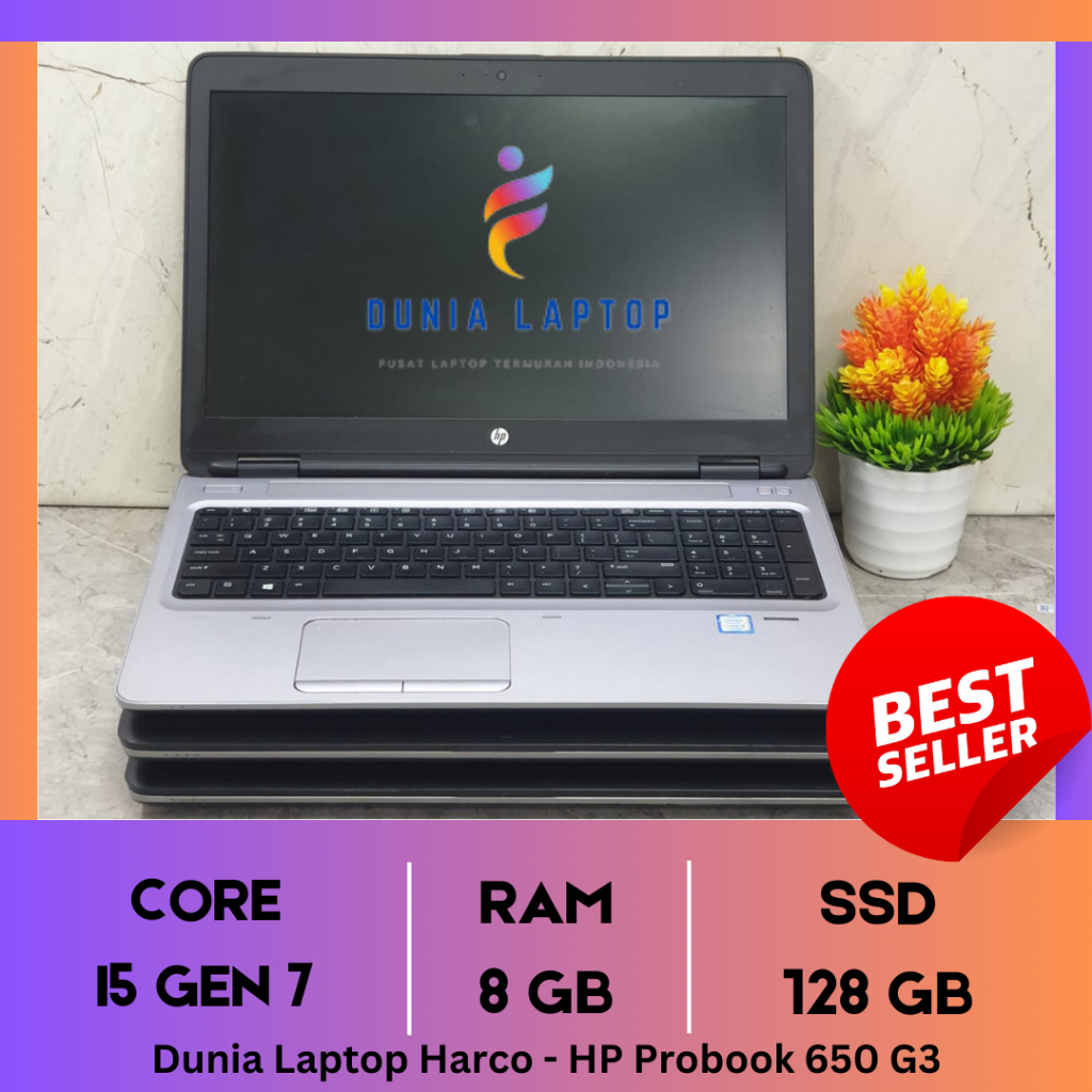 Jual Laptop HP Probook 650 G3 15" - Core i5 gen 7 - Ram 8 ssd 128 ...