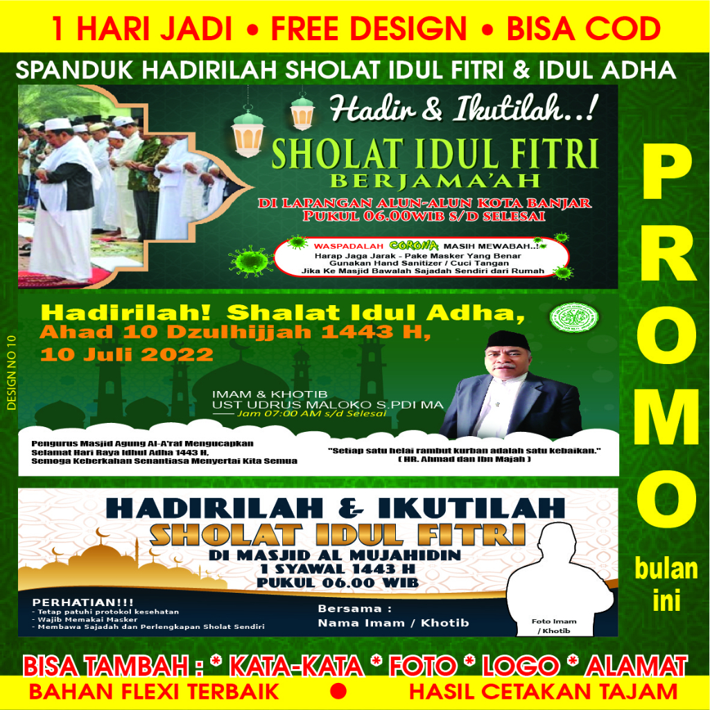 Jual SPANDUK SHOLAT IDUL FITRI & IDUL ADHA (FREE REQUEST DESIGN ...