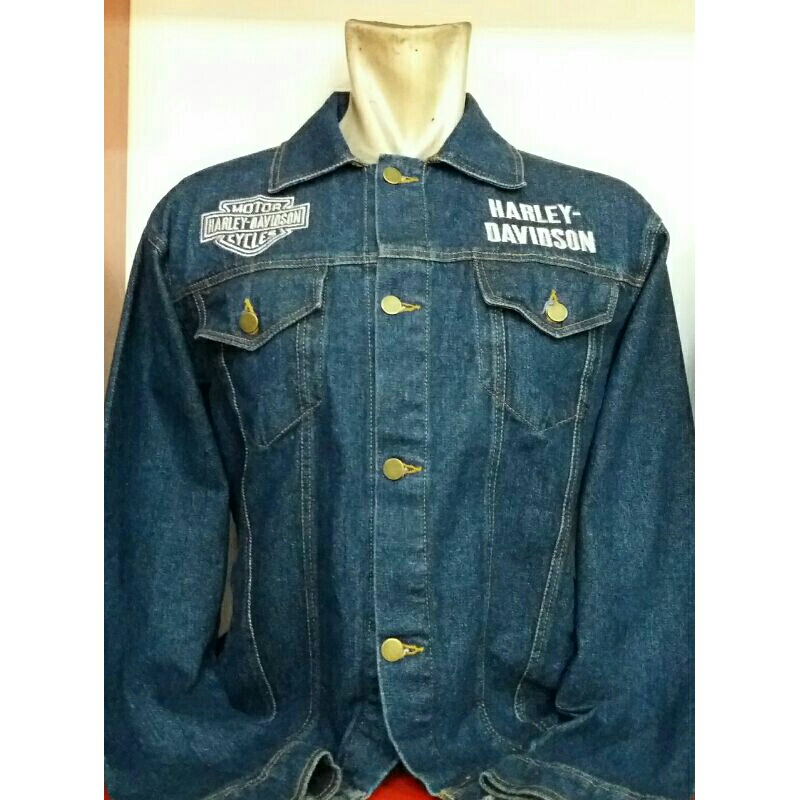 Jual Jaket Harley Davidson - Skull - Bar and Shield - Jeans - Denim ...