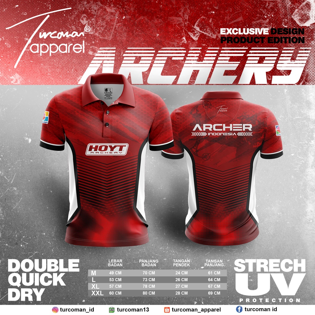 Jual BAJU ARCHERY JERSEY PANAHAN BISA CUSTOM NAMA, TEXT DEPAN DAN LOGO ...
