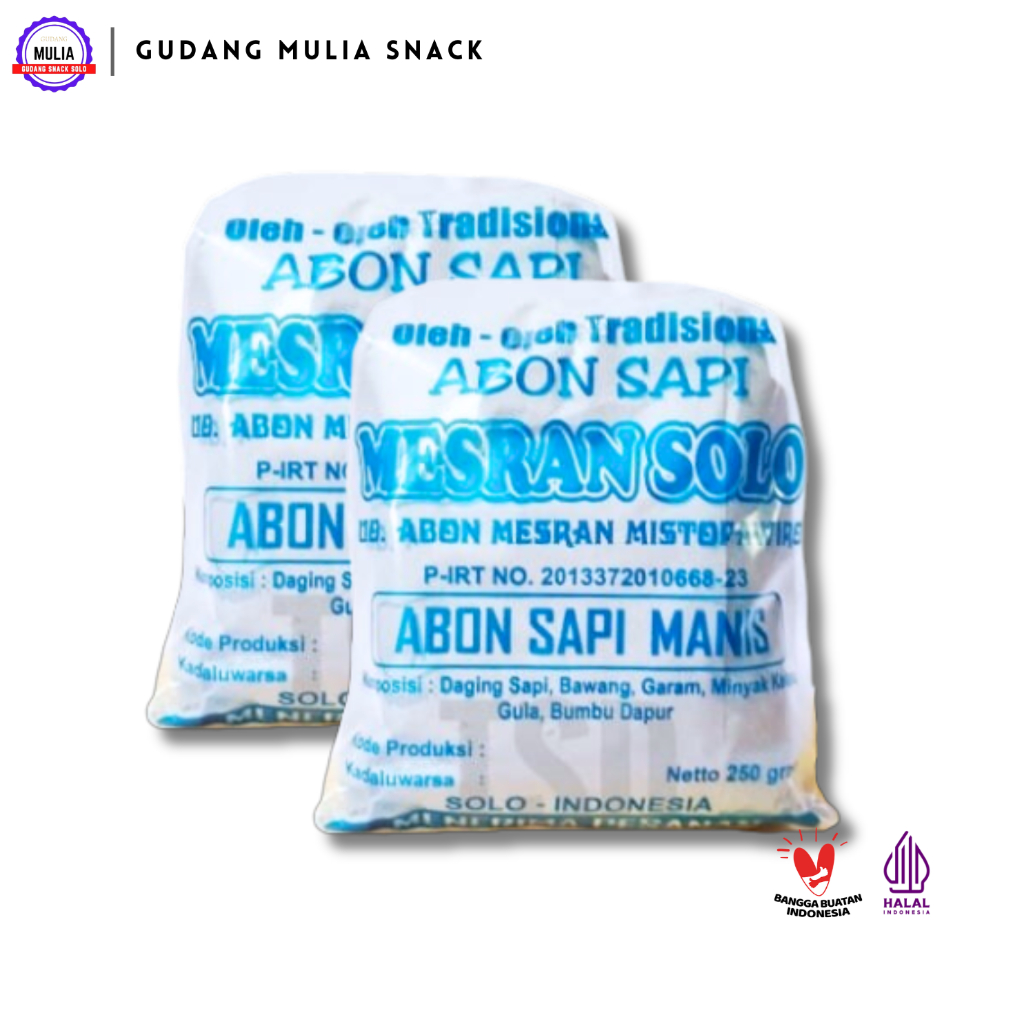 Jual Abon Sapi MESRAN Manis & Pedas 250 gram Oleh - Oleh tradisional ...