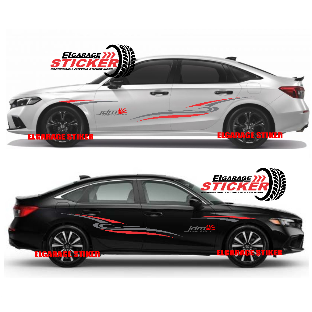 Jual stiker body mobil civic turbo cuting stiker mobil sedan civic vios ...