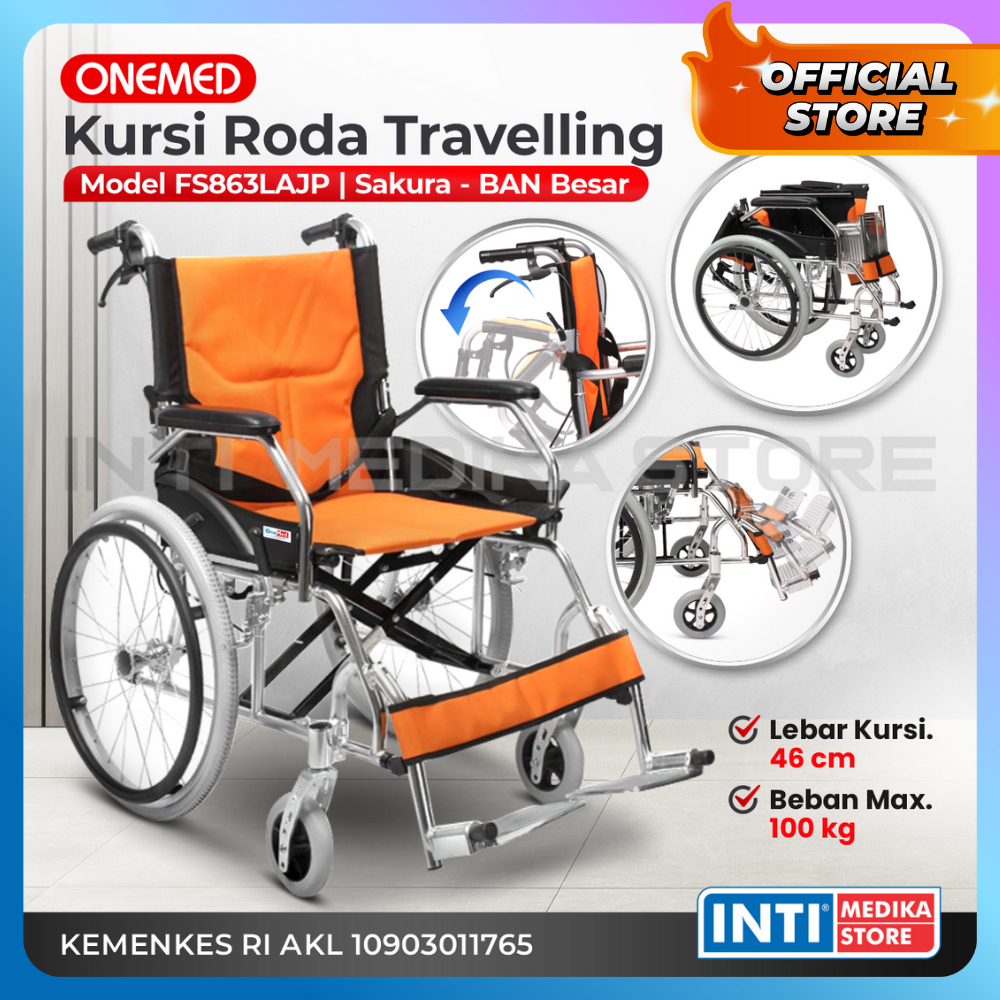 Jual ONEMED - Kursi Roda TRAVEL PORTABLE Ban Besar Sakura | Shopee ...